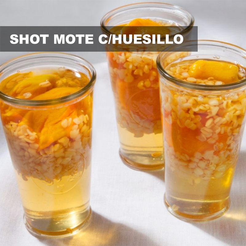 Shots mote con huesillo